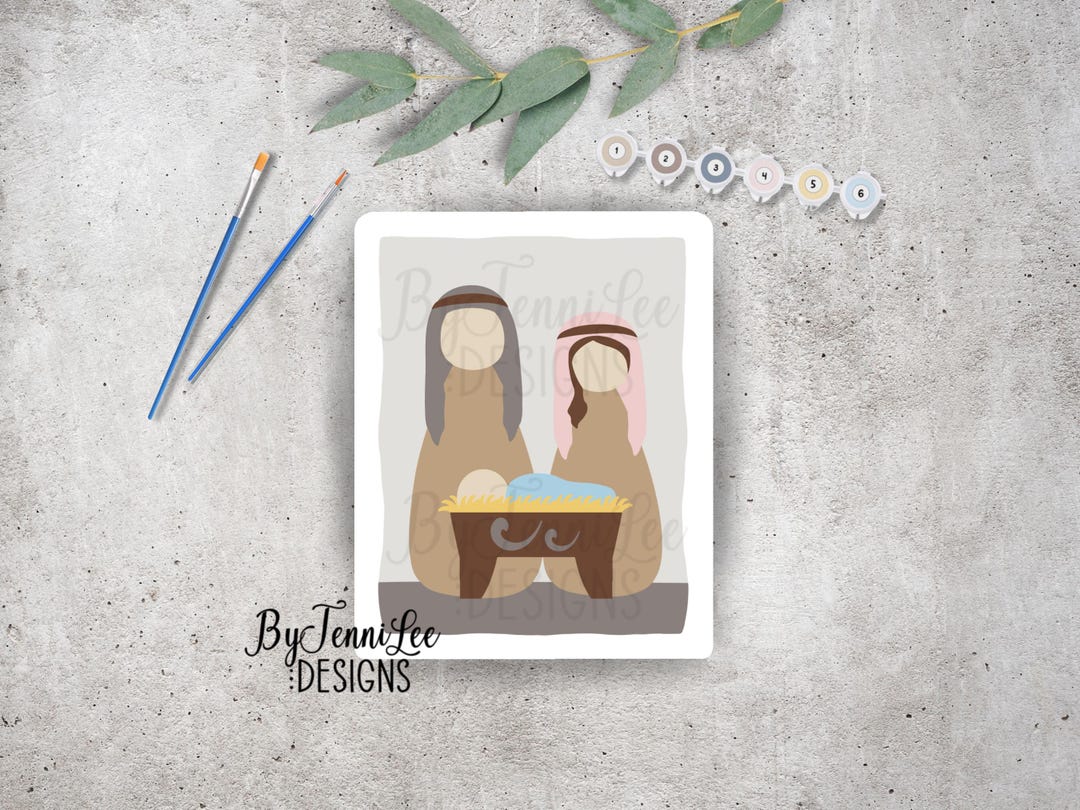 Paint by Number Baby Jesus Paper Kit - Etsy