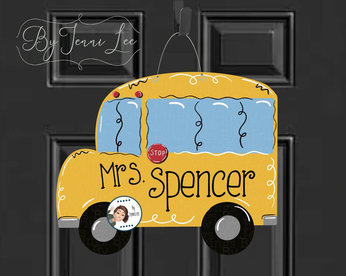 School Bus Driver Door Sign School Bus Door Hanger Back to - Etsy