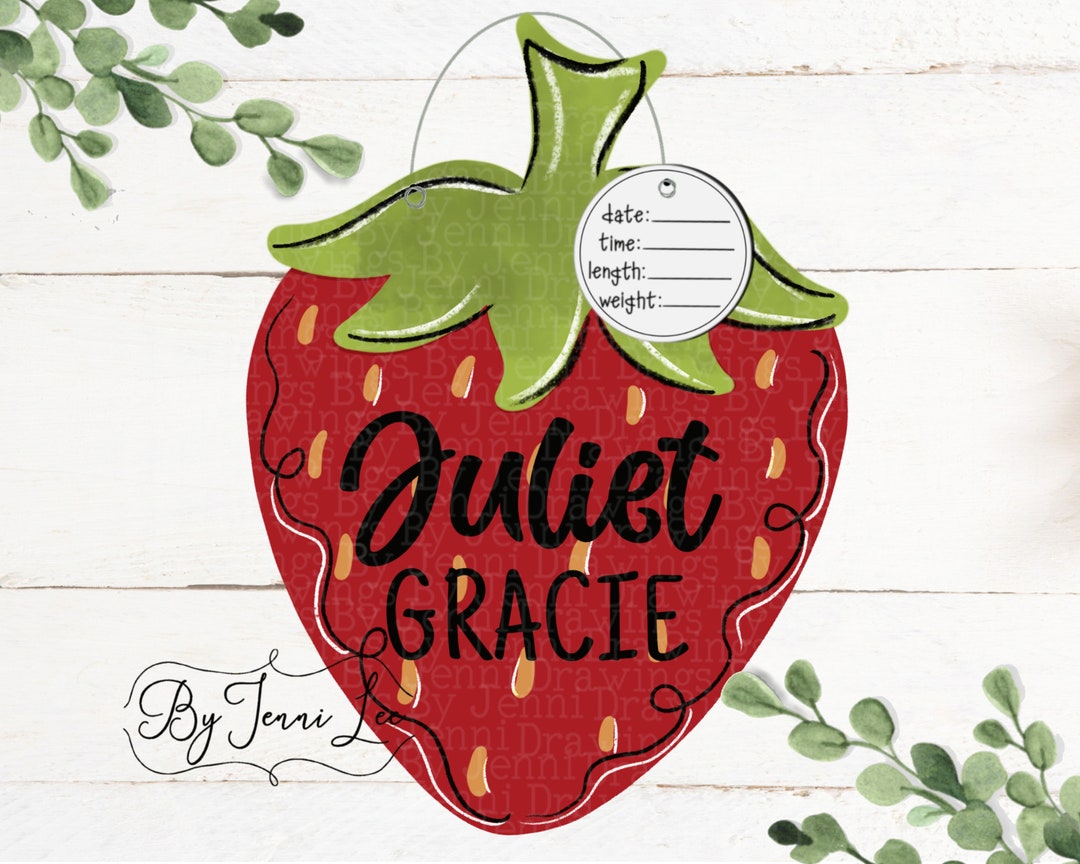 Strawberry Baby Door Hanger, Hospital Door Sign, Baby Strawberry Birth ...