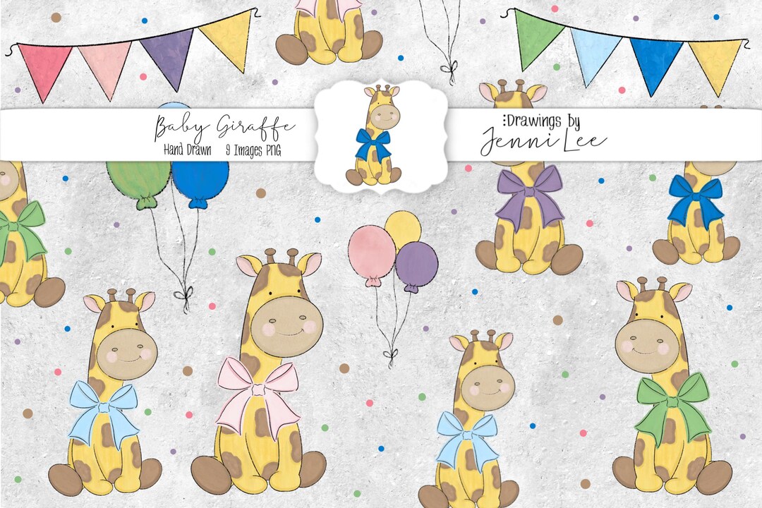 Baby Giraffe Commercial Use Clipart - Etsy