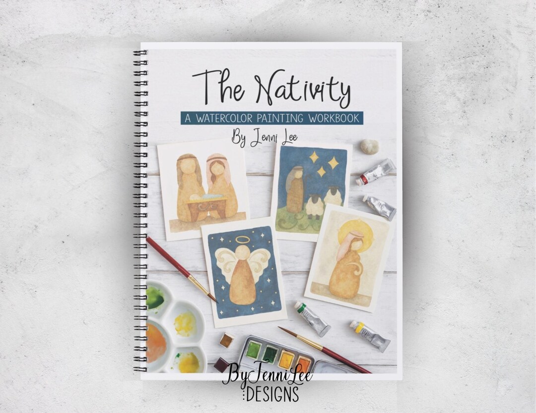 The Nativity Watercolor Painting Workbook, 12 Ready to Paint ...