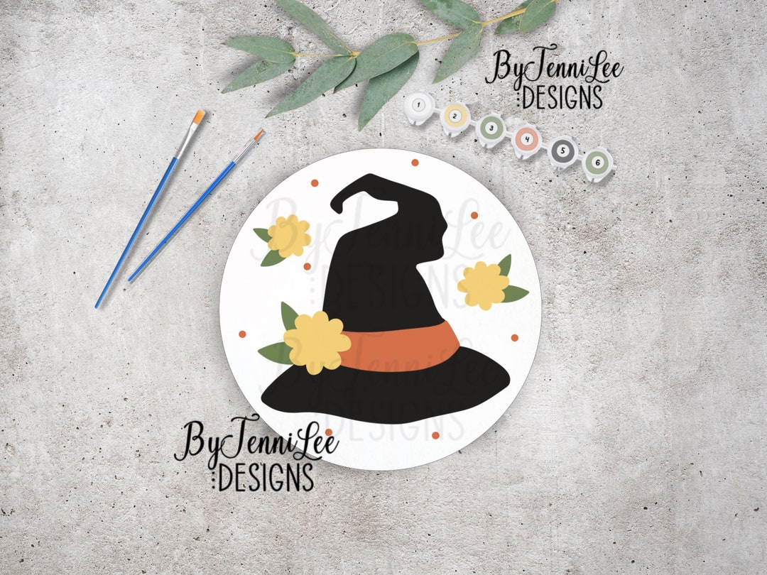 Paint by Number Witch Hat Wood Kit - Etsy
