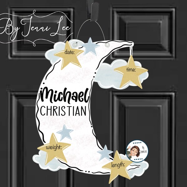 Door Sign Moon - Etsy