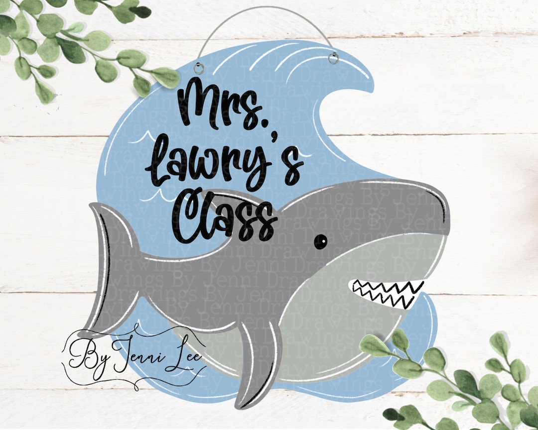 Shark Door Hanger, Teacher Door Sign for Classroom - Etsy