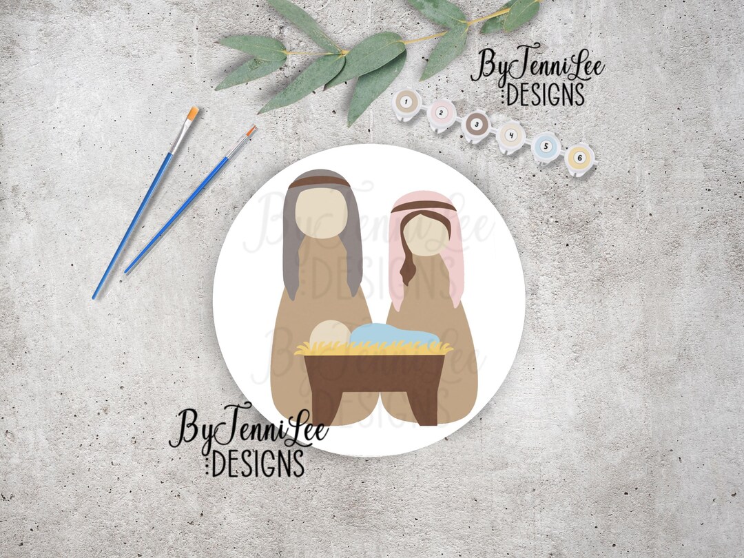 Paint by Number Baby Jesus Wood Kit - Etsy