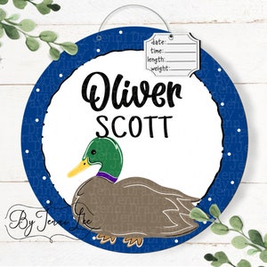 Duck Hunting Hospital Birth Announcement Door Hanger, Nursery Name Sign ...