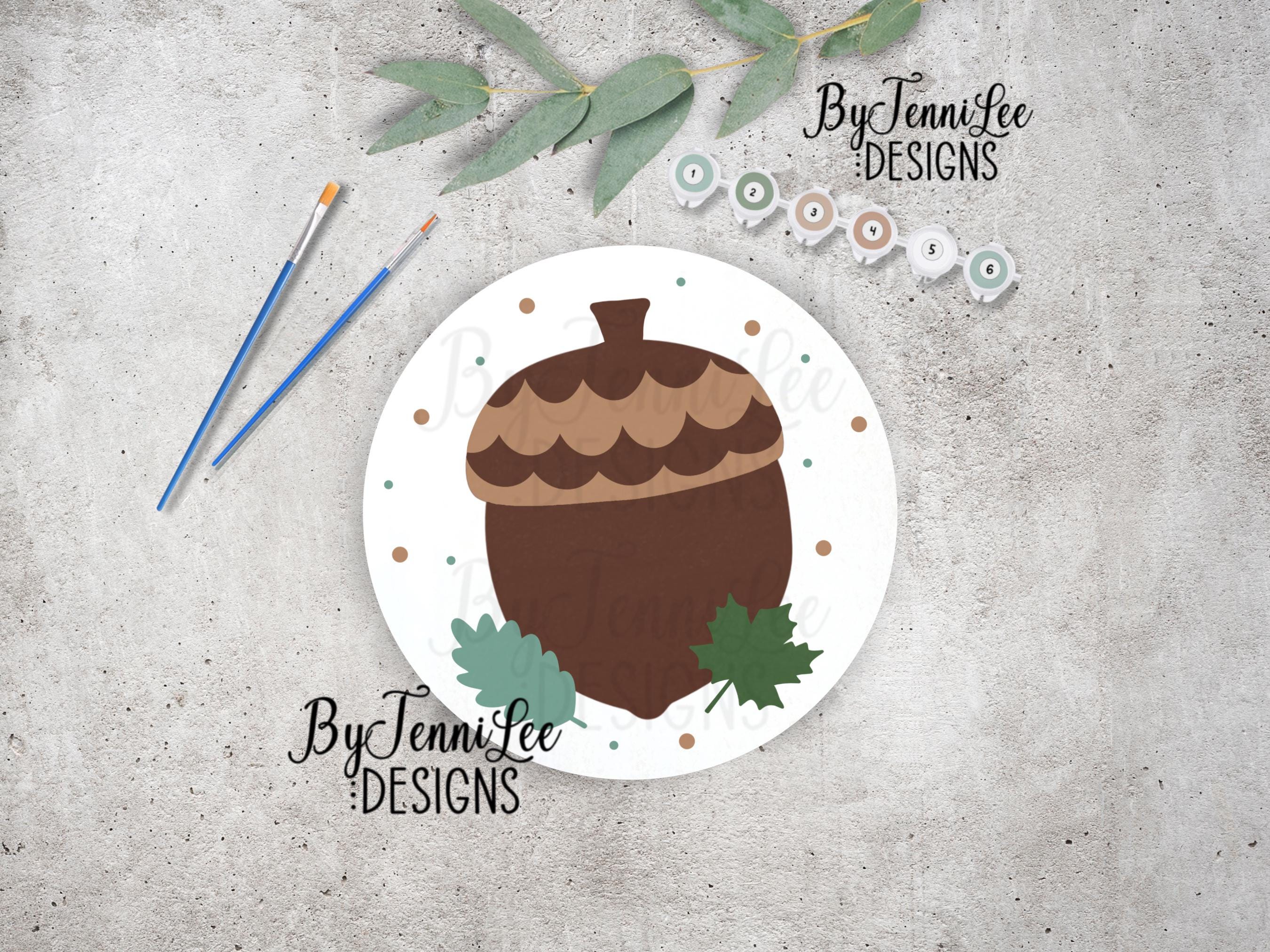 Paint by Number Acorn Wood Kit - Etsy