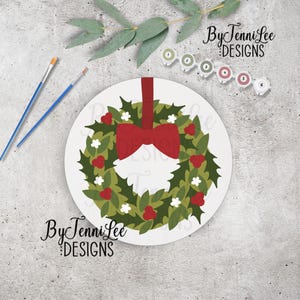 Paint by Number Christmas Wreath Wood Kit - Etsy