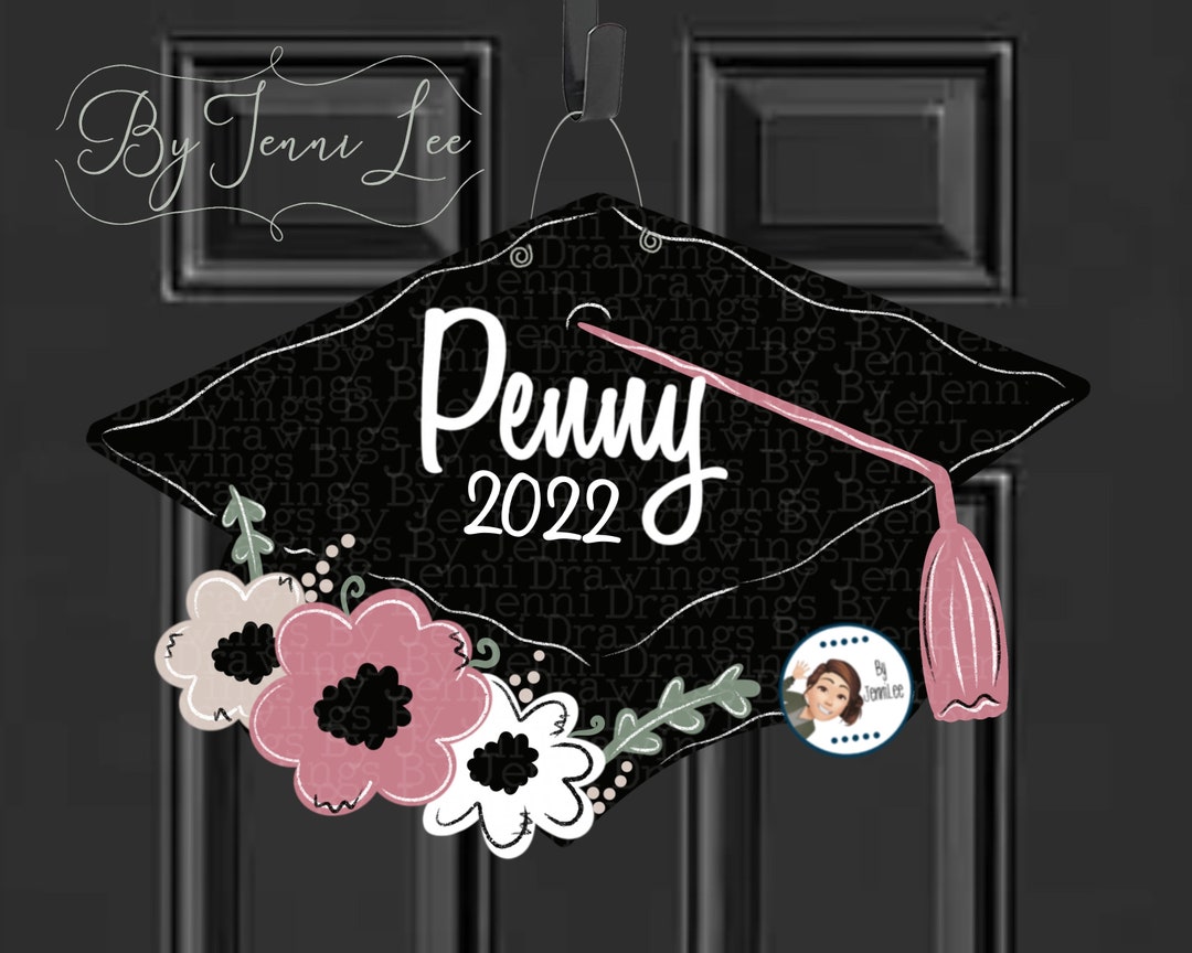 Graduation Door Hanger, Graduation Cap Wreath Sign, Customize Colors ...