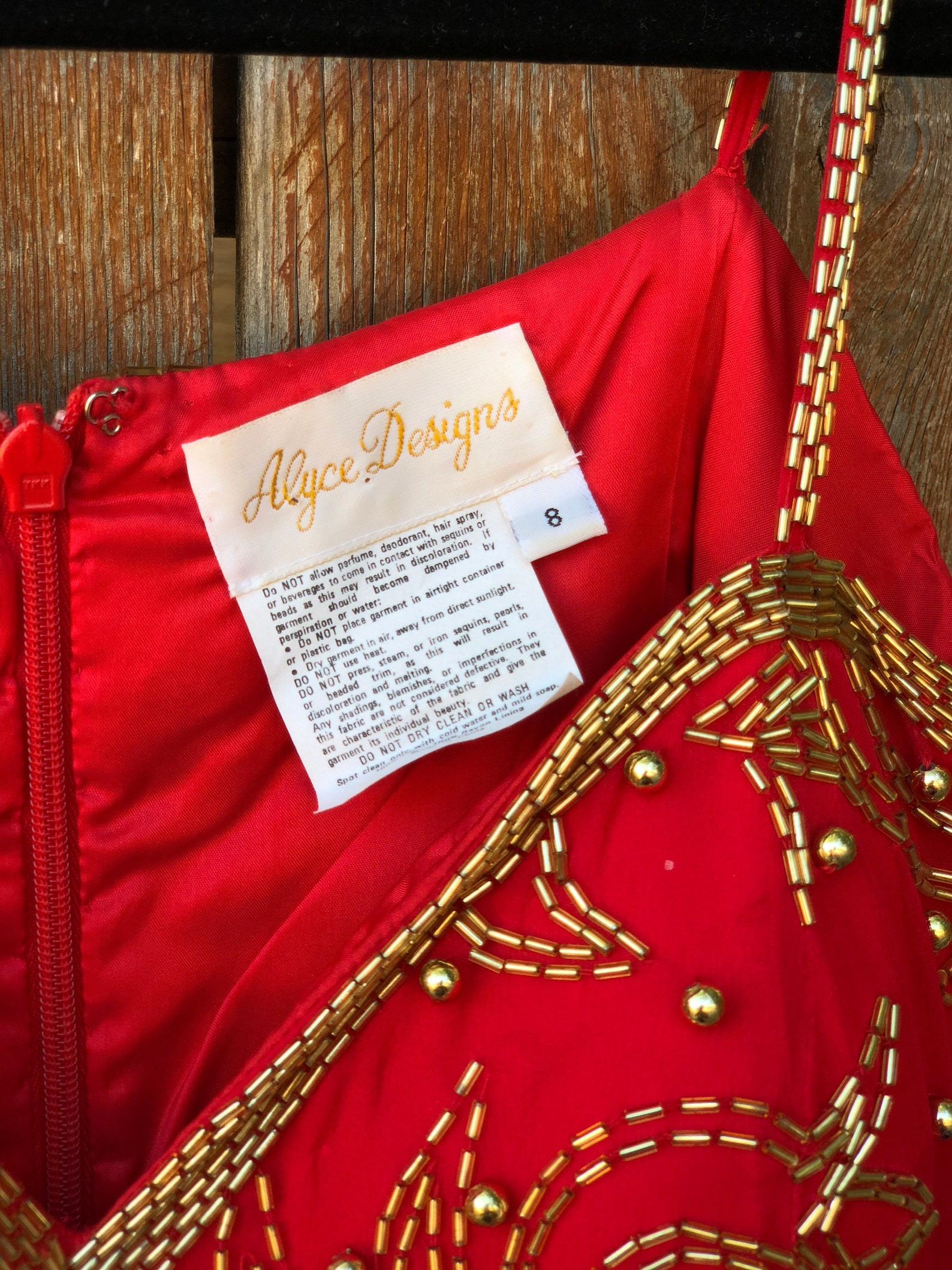 Leo Collection Red Mini Cocktail Dress With Gold Beading | Etsy