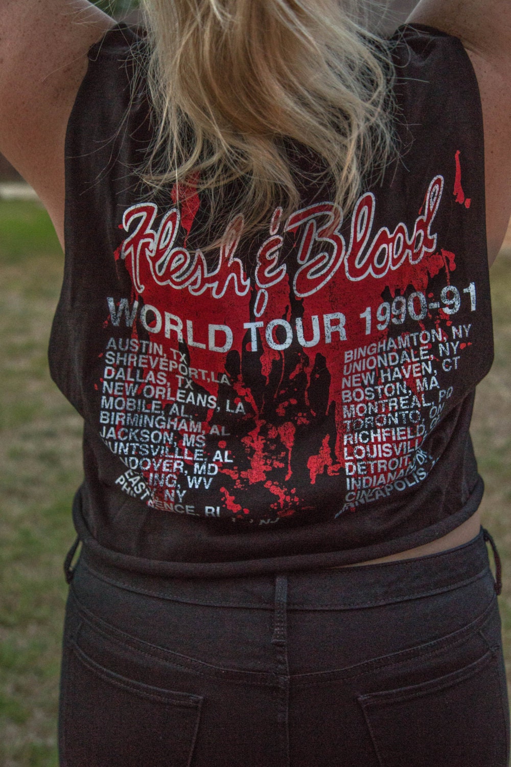 Distressed Tied Cut Crop Top Poison World Tour Shirt - Etsy