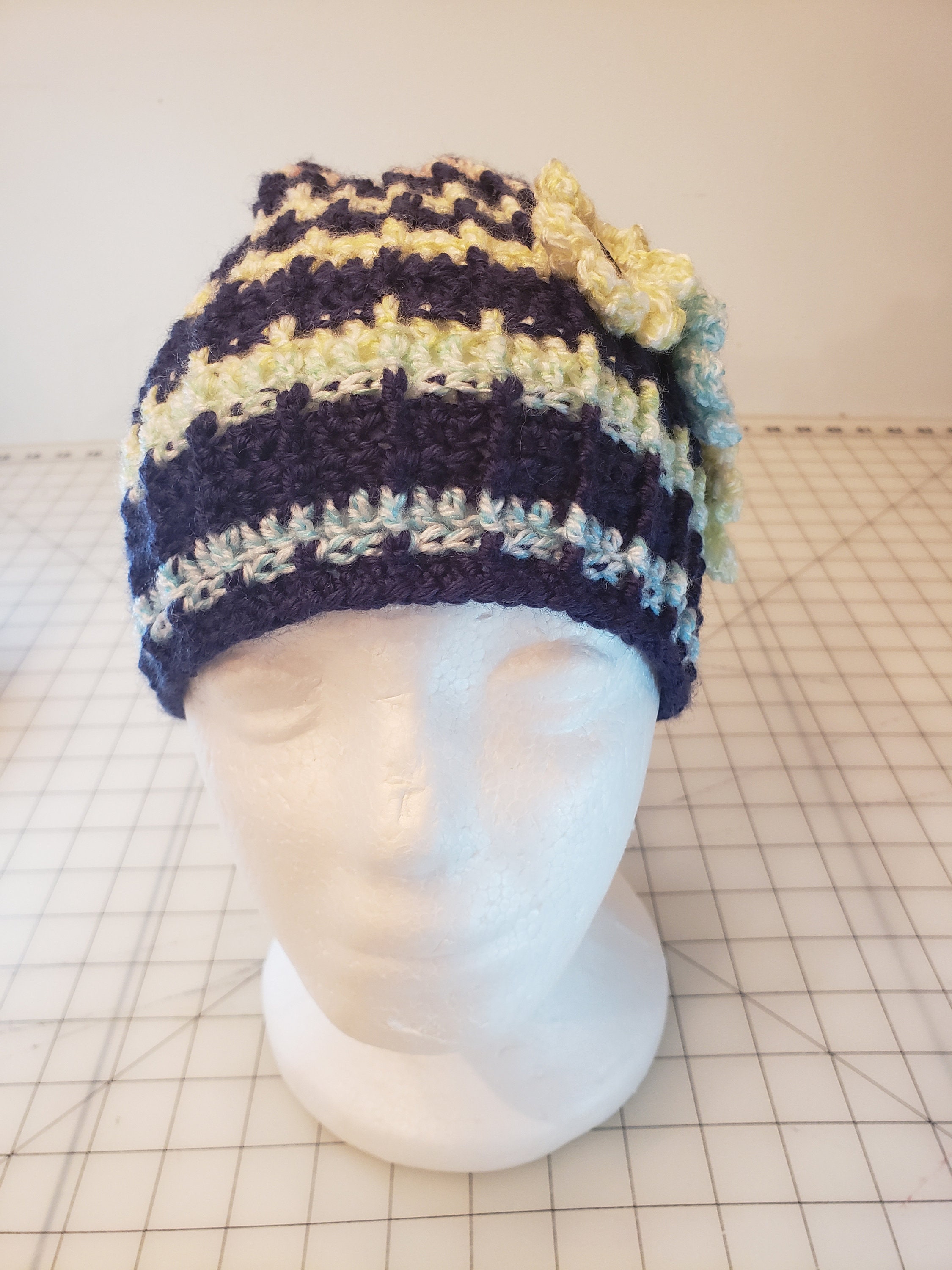 Cute as a Button Hats – HAND-CROCHETED BEANIE Hats With Flowers - Etsy