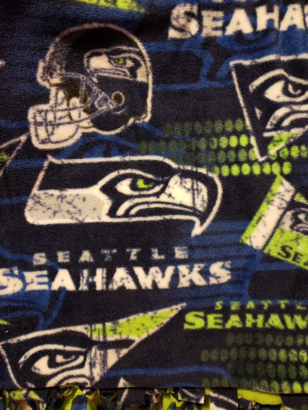 Fleece BLANKET - SEATTLE SEAHAWKS Retro - No-sew Fleece Blanket 58" X ...