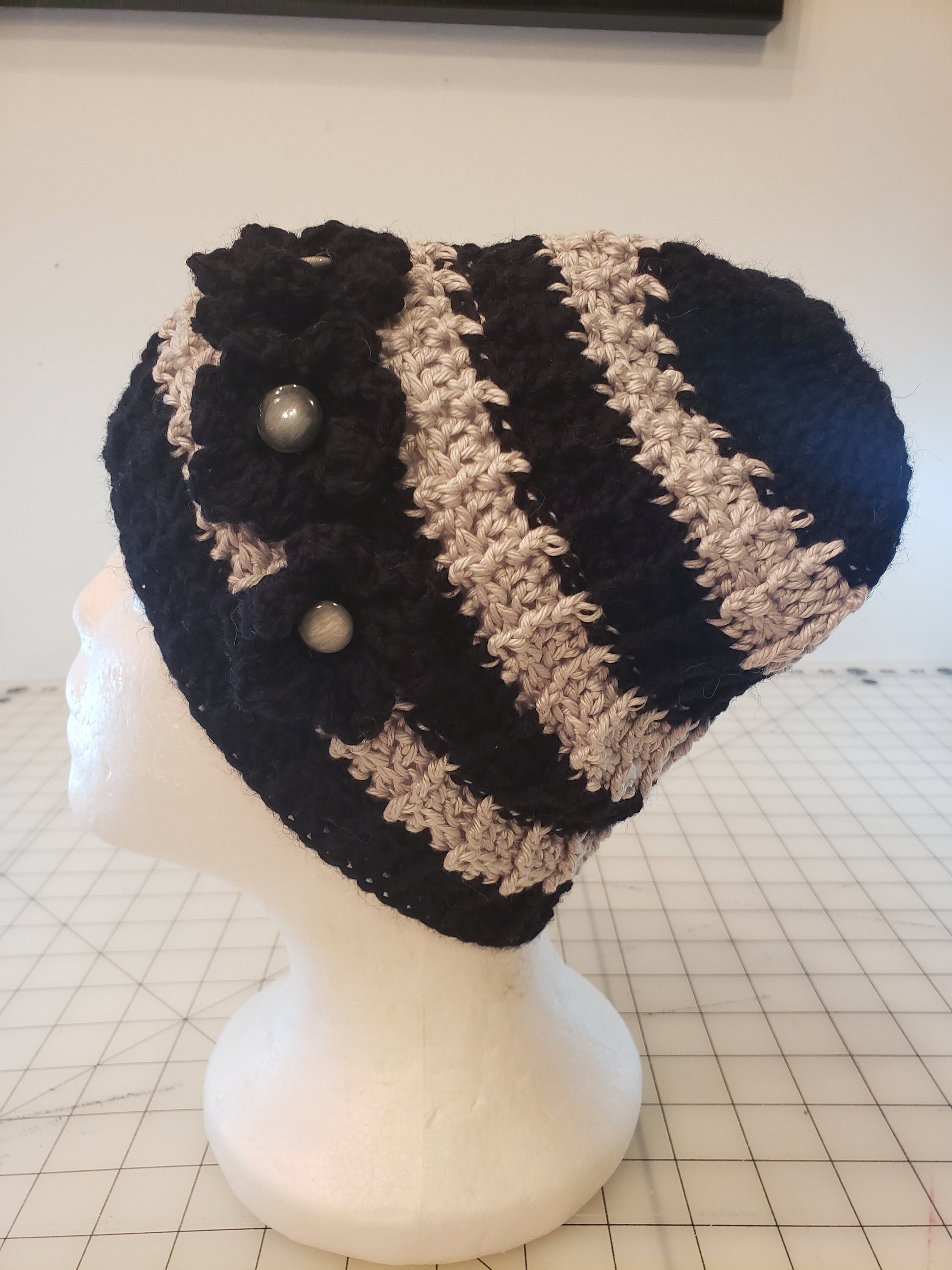 Cute as a Button Hats – HAND-CROCHETED BEANIE Hats With Flowers - Etsy UK