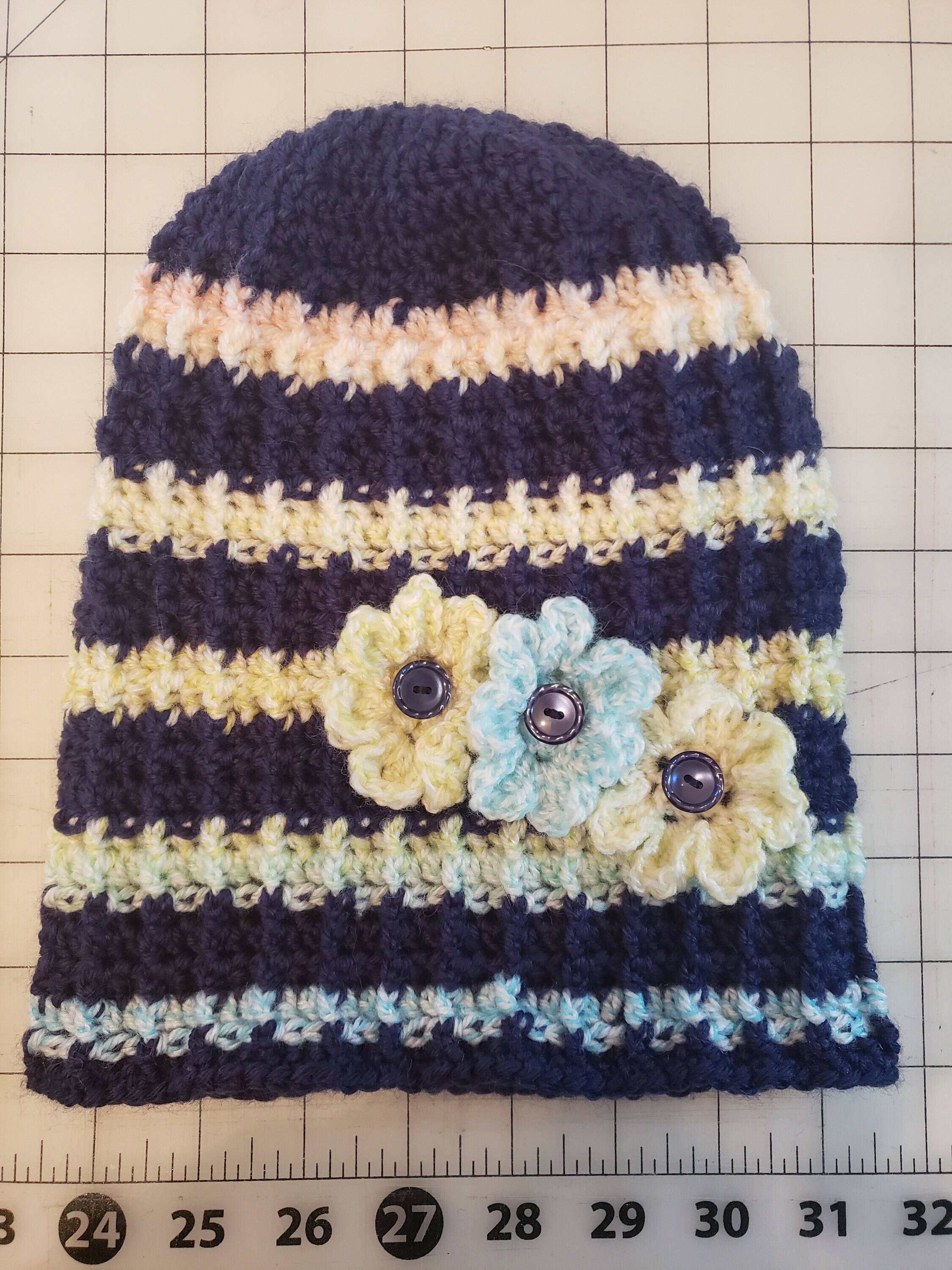 Cute as a Button Hats – HAND-CROCHETED BEANIE Hats With Flowers - Etsy
