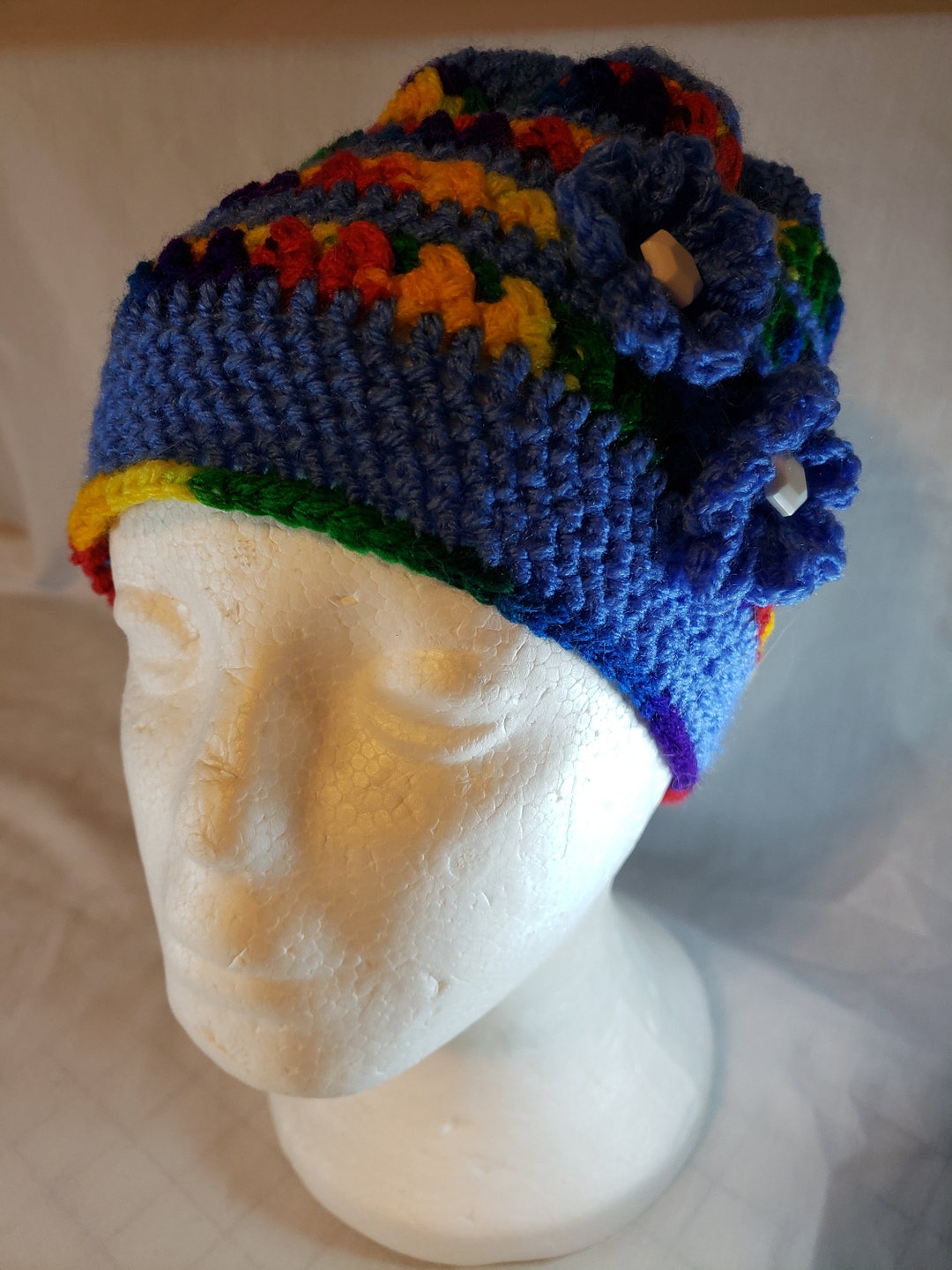 Cute as a Button Hats – HAND-CROCHETED BEANIE Hats With Flowers - Etsy