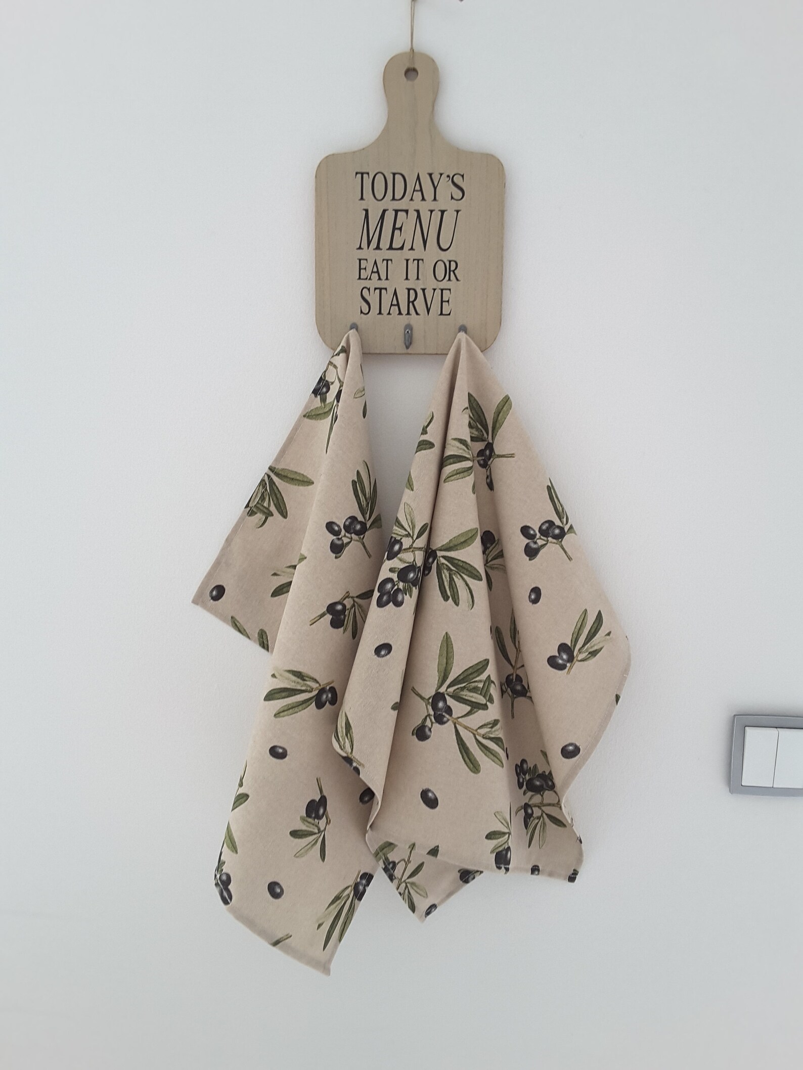 Olives Tea Towel, Olive Branches Tea Towel, Floral Tea Towel, Hygge Tea ...