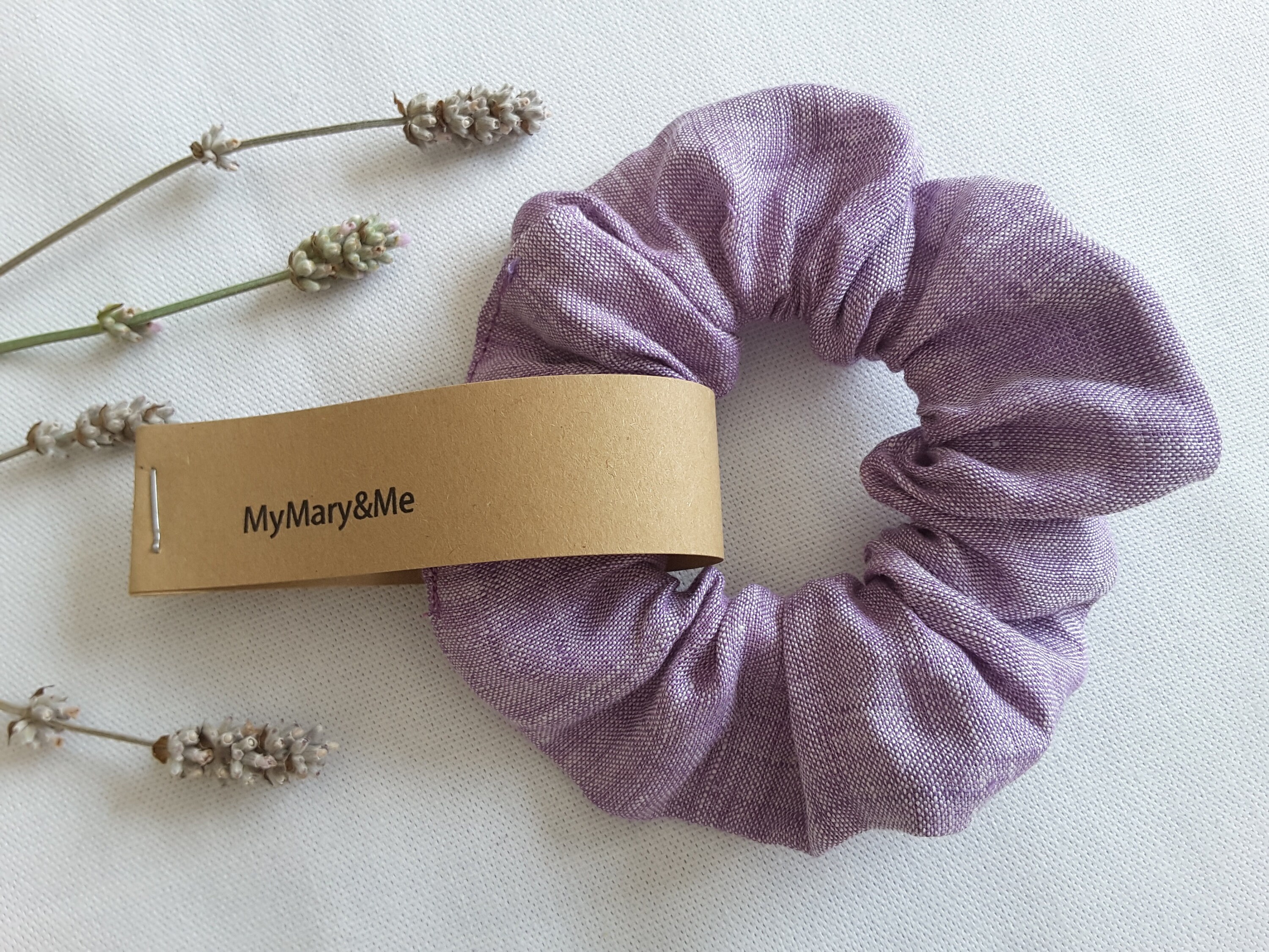 Scrunchie Natural Linen Lavender Colours - Etsy