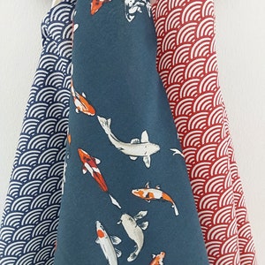 Tea Towel Japan, Koi Kitchen Towel, Waves Tea Towel, Asian Kitchen ...