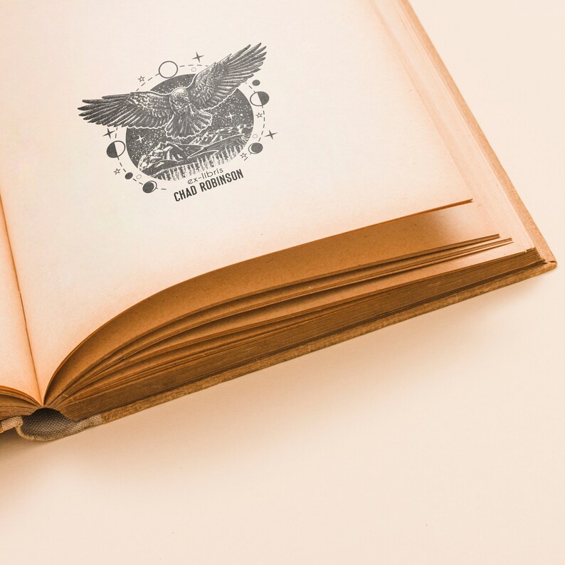 Ex-libris Stamp Raven Stamp Library Stamp Book Stamp - Etsy
