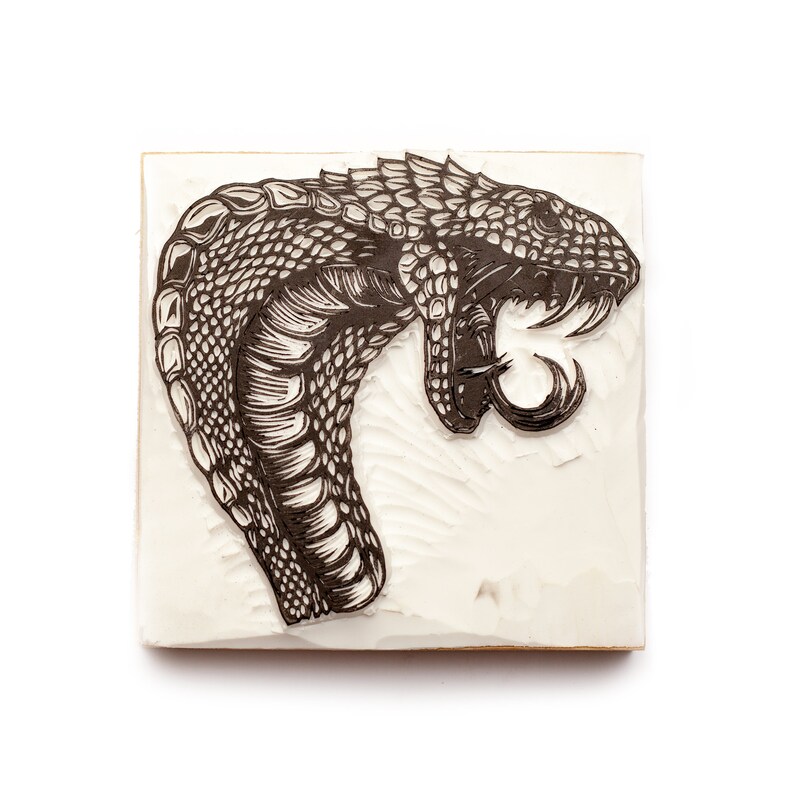 Cobra Stamp Snake Stamp Wooden Stamp Hand Carved Printing | Etsy