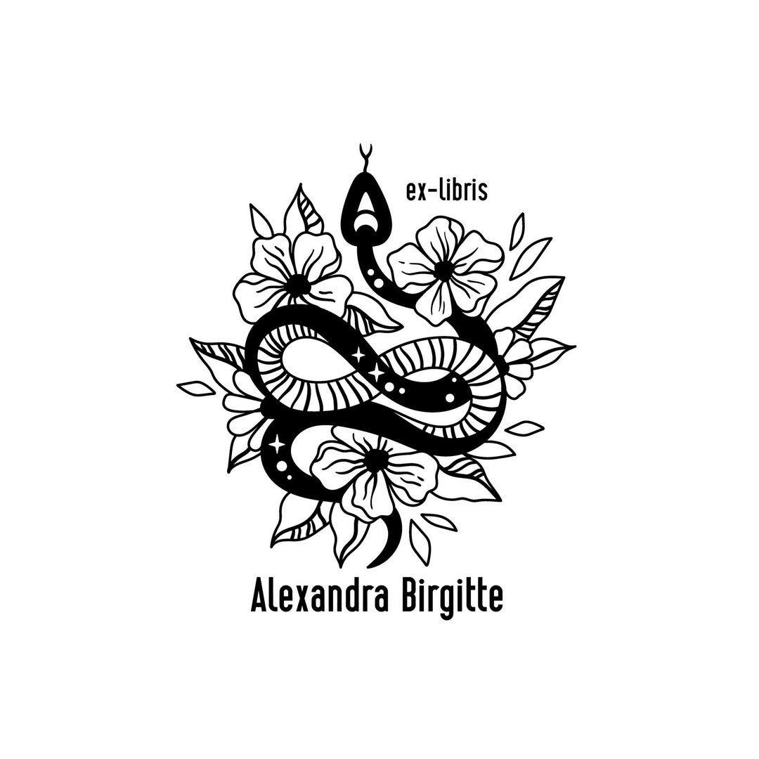 Ex-libris Stamp, Snake Stamp, Library Stamp, Rubber Stamp, Handmade ...