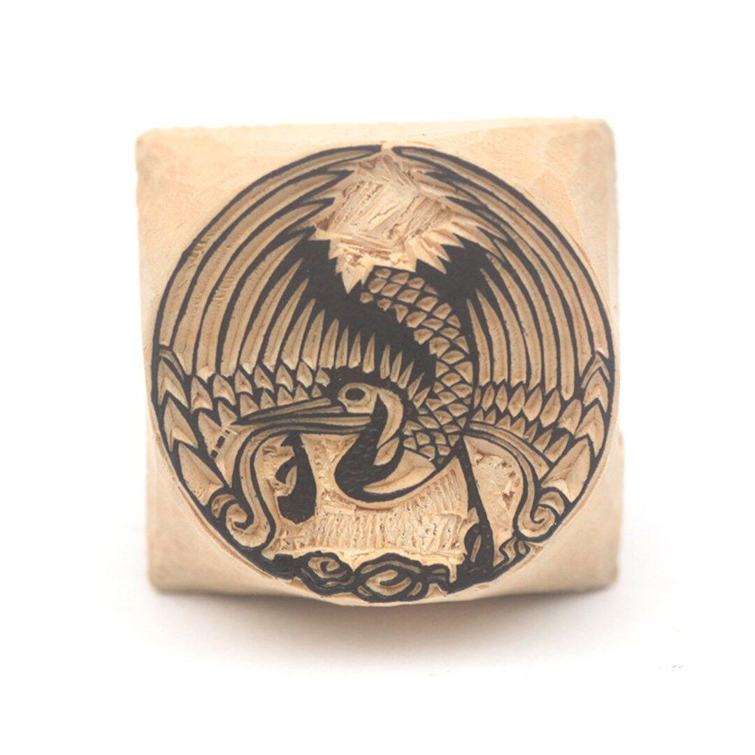 Hand Carved Crane Rubber Stamp Stamp: Pottery, Clay, Postcard - Etsy