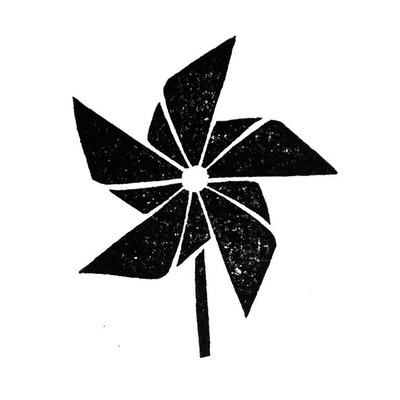 Windmill Stamp Paper Windmill Stamp Wooden Stamp Hand - Etsy