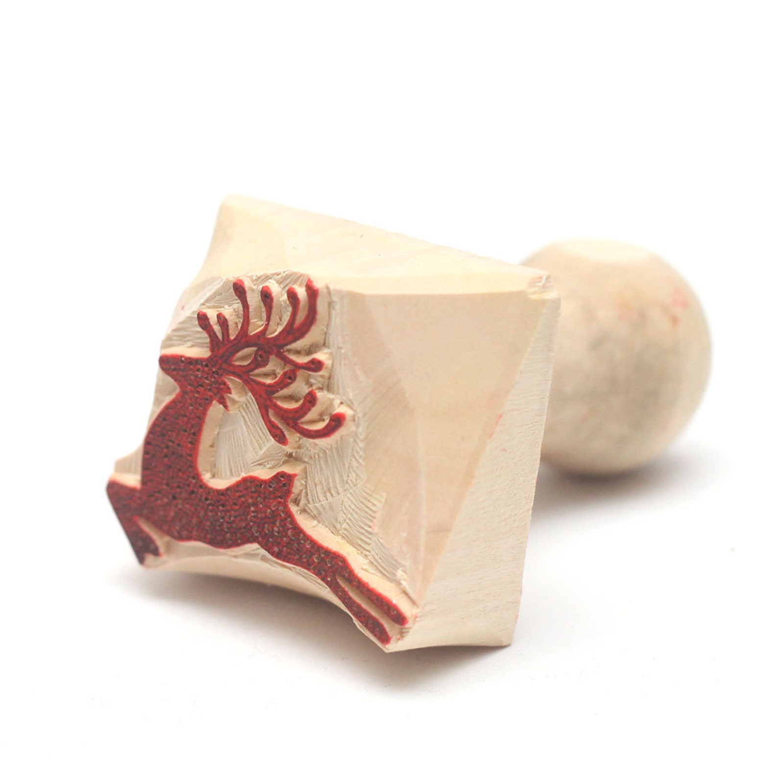 Deer Stamp Wooden Stamp Hand Carved Stamp Block Printing - Etsy