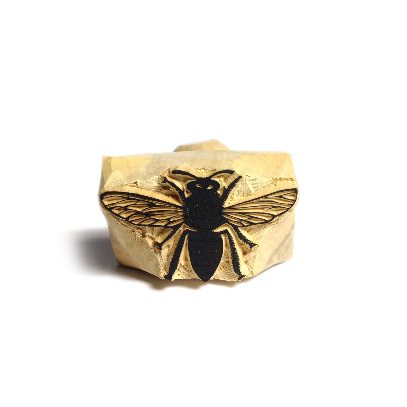 Hand Carved Bee Stamp: Rubber Stamp Printing Block, Pottery & Textile ...