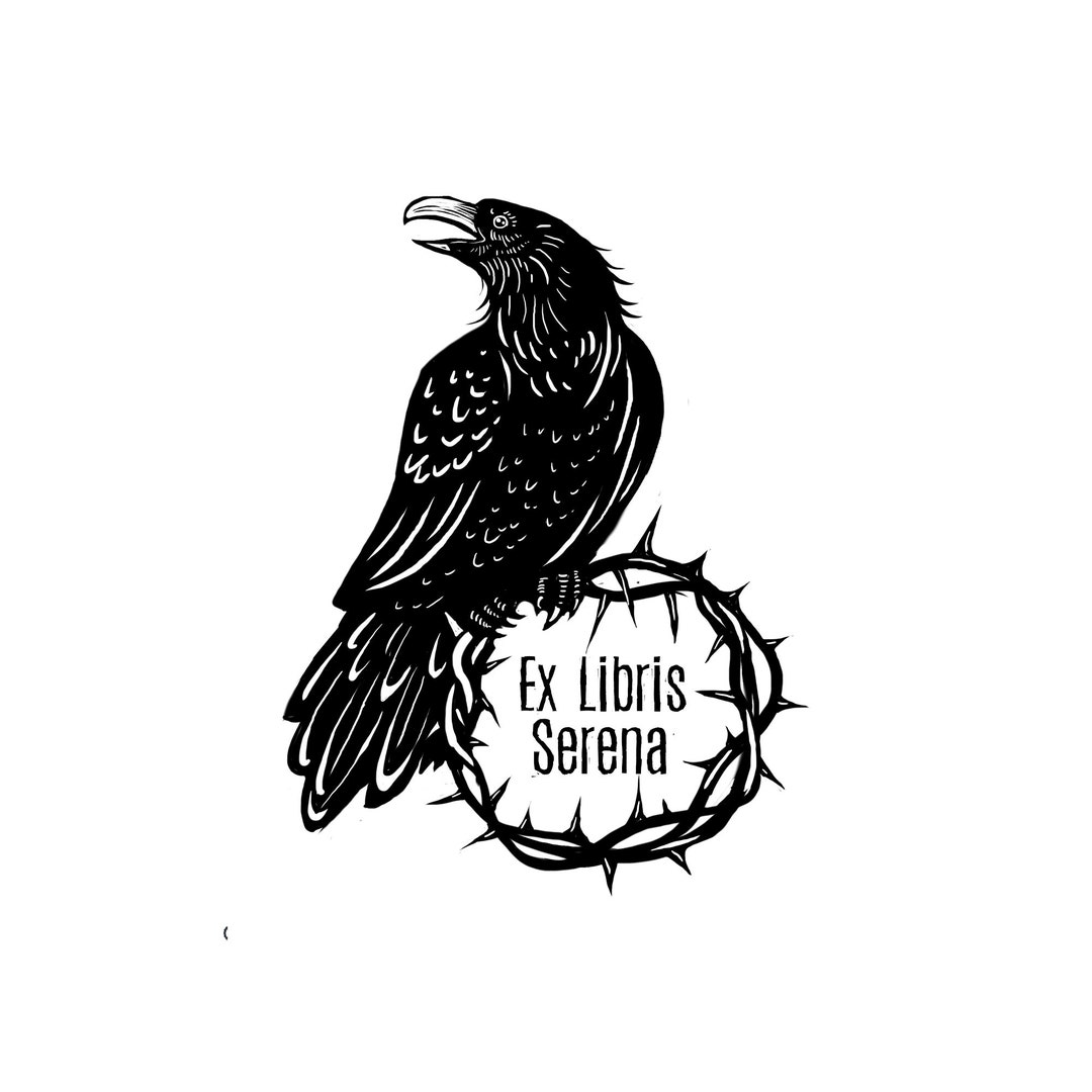 Ex-libris Stamp, Raven Stamp, Library Stamp, Book Stamp, Rubber Stamp ...