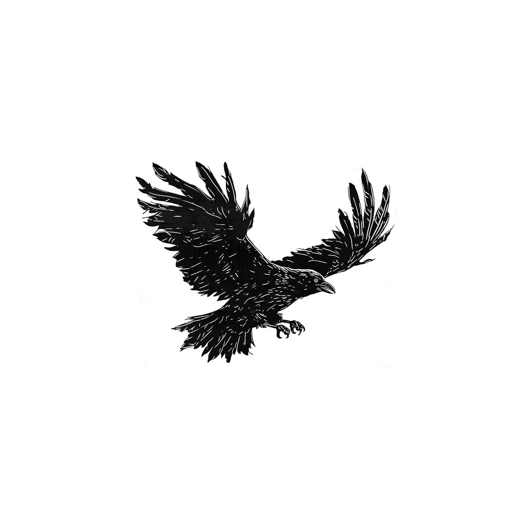 Raven Stamp, Crow Stamp, Bird Stamp, Hand Carved for Post Card, Planner ...