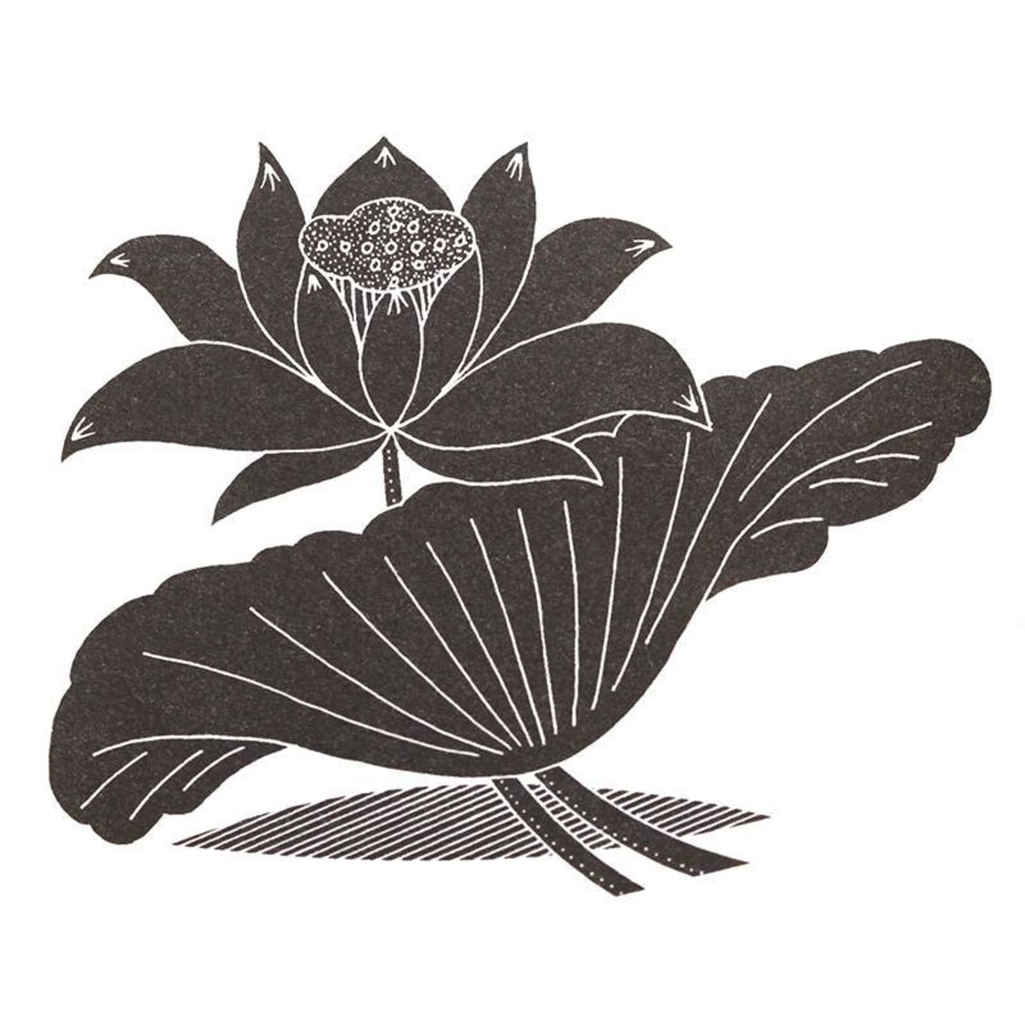 Lotus Stamp, Lotus Flower Stamp, Wooden Stamp, Hand Carved, Printing ...