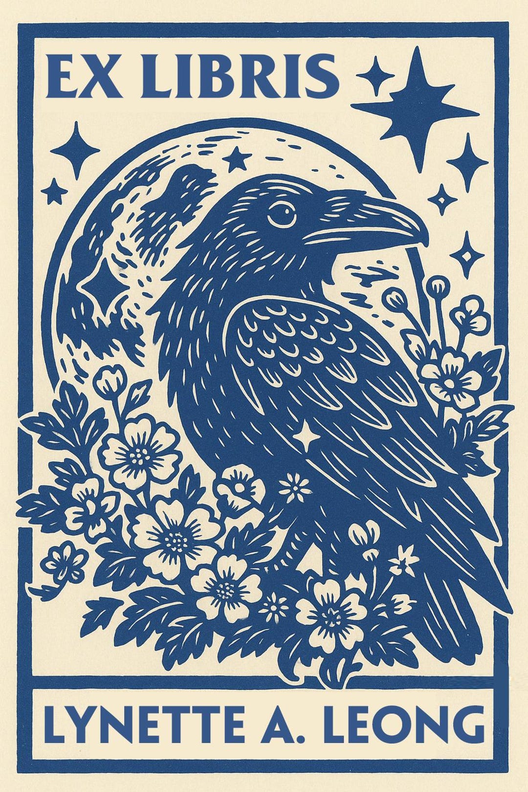 Raven Ex Libris Stamp for Personalized Book Ownership, Raven Stamp ...