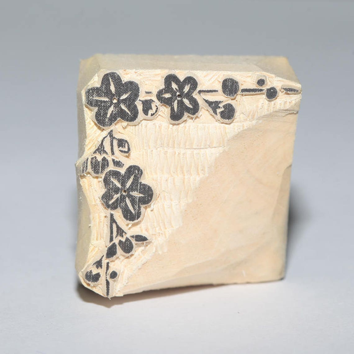 Corner Frame Stamp Flower Stamp Wooden Stamp Hand Carved | Etsy