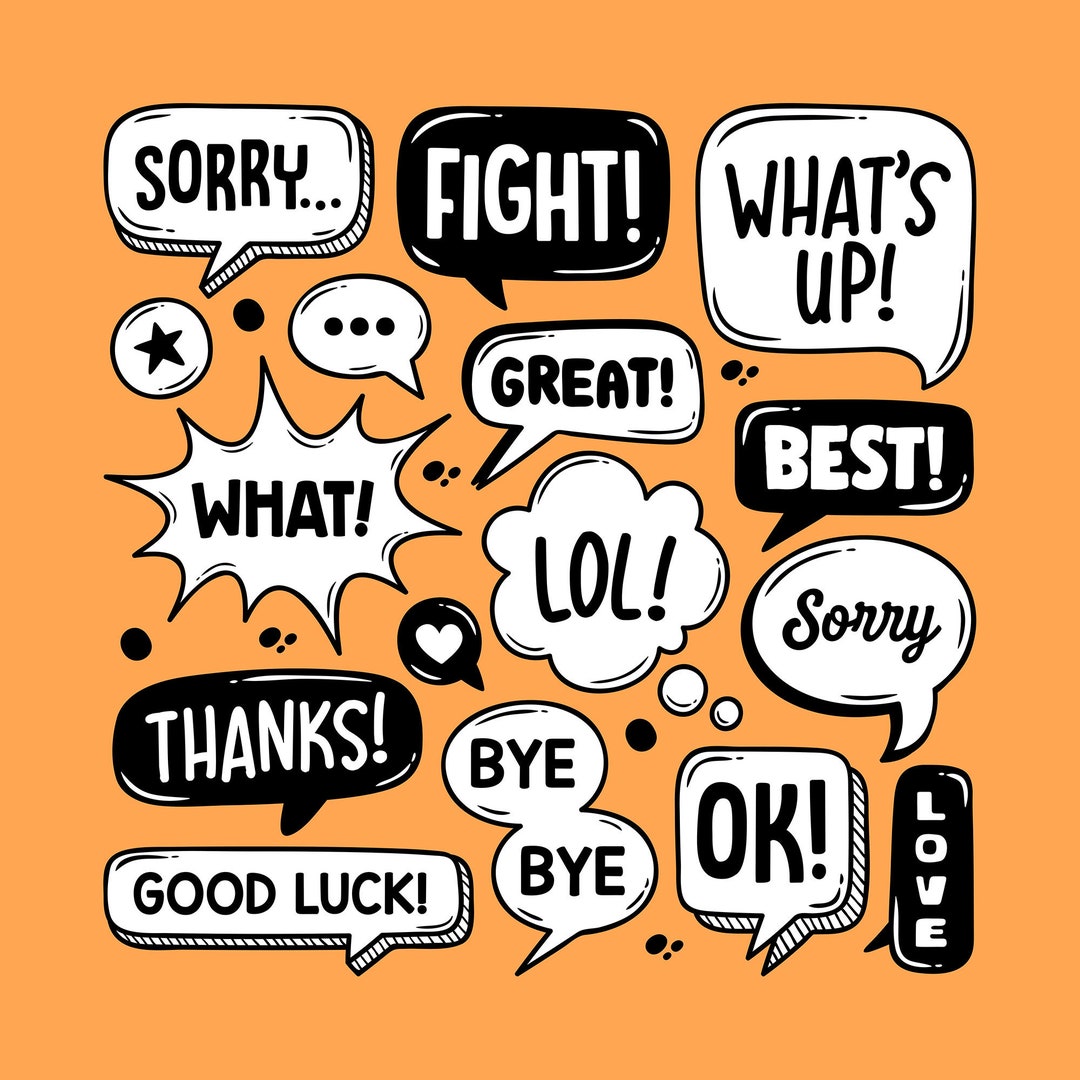 Speech Bubbles Rubber Stamp Set: Hand Carved Clay Stamps - Etsy
