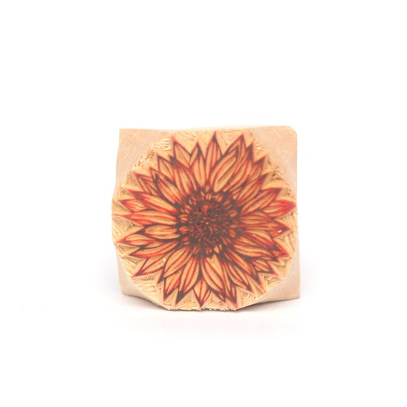 Sunflower Stamp Flower Stamp 4cm Stamp Wooden Stamp | Etsy
