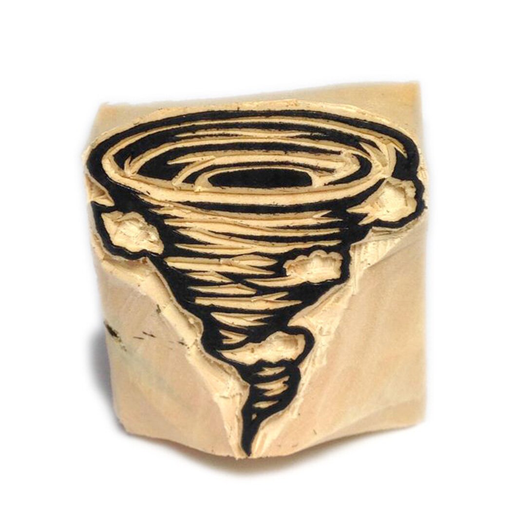 Tornado Stamp, Stamp, Wooden Stamp, Hand Carved , Printing Block, Wood ...