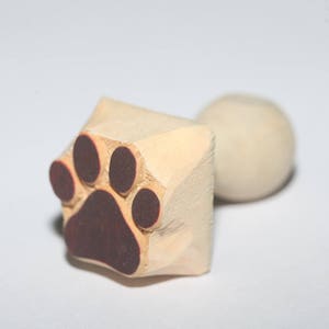 Dog Track Stamp, Animal Track Stamp, Wooden Stamp, Hand Carved, Clay ...