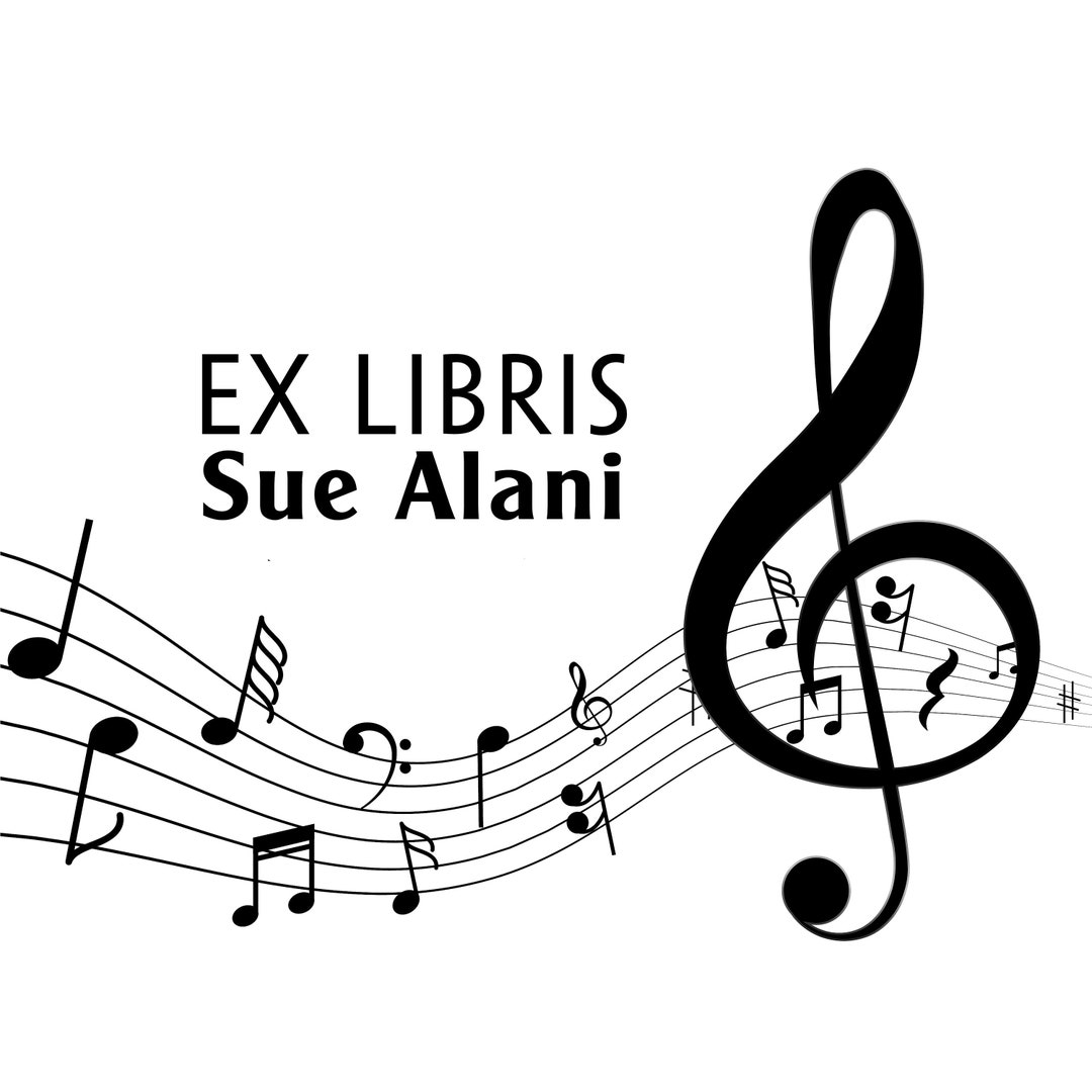 Ex-libris Stamp, Music Stamp, Library Stamp, Rubber Stamp, Hand Carved ...