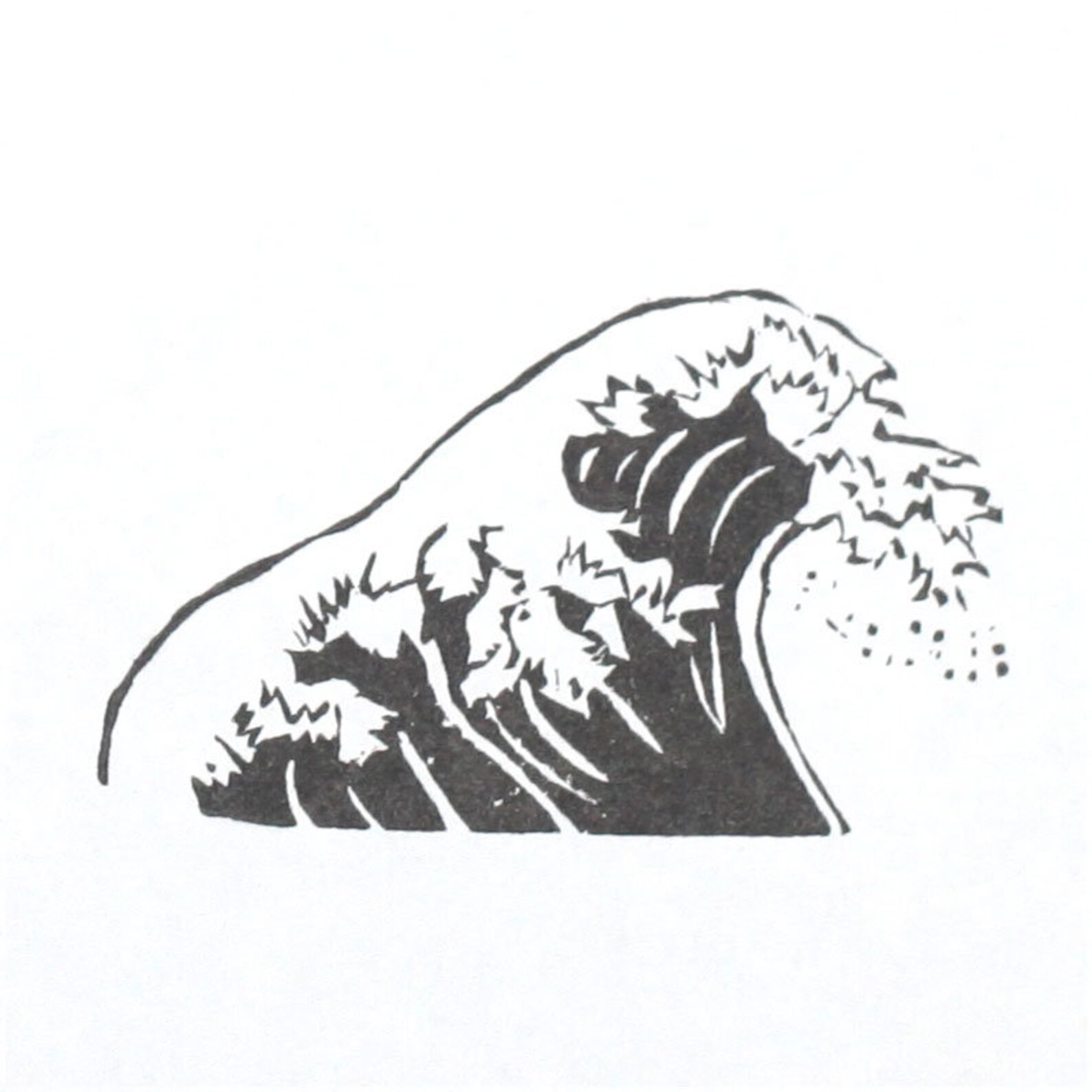 Wave Stamp Japanese Stamp Wooden Stamp Hand Carved Clay - Etsy