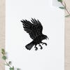 Raven Ex Libris Stamp, for Personalized Book Ownership, Raven Stamp ...