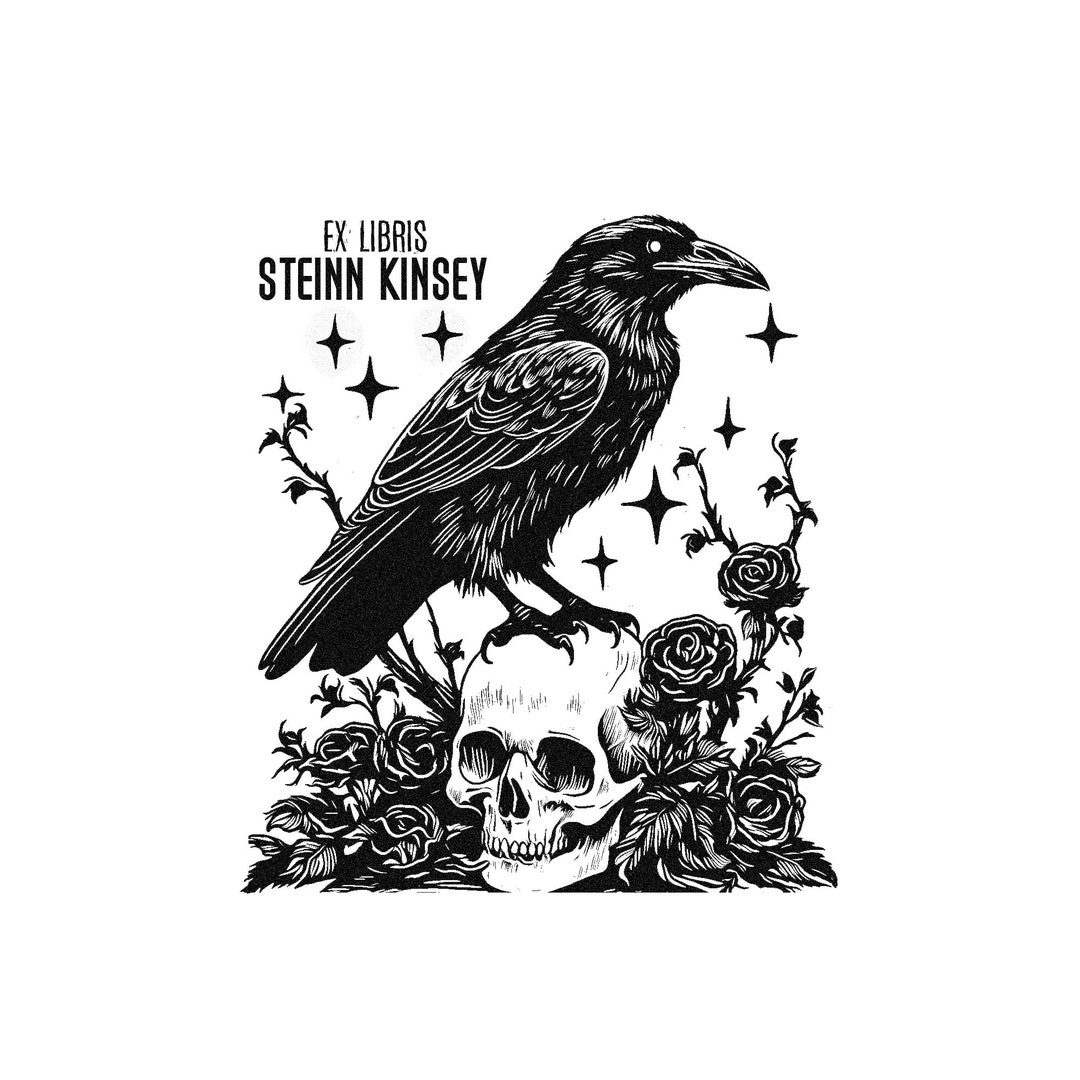 Raven Ex Libris Stamp for Personalized Book Ownership Raven - Etsy