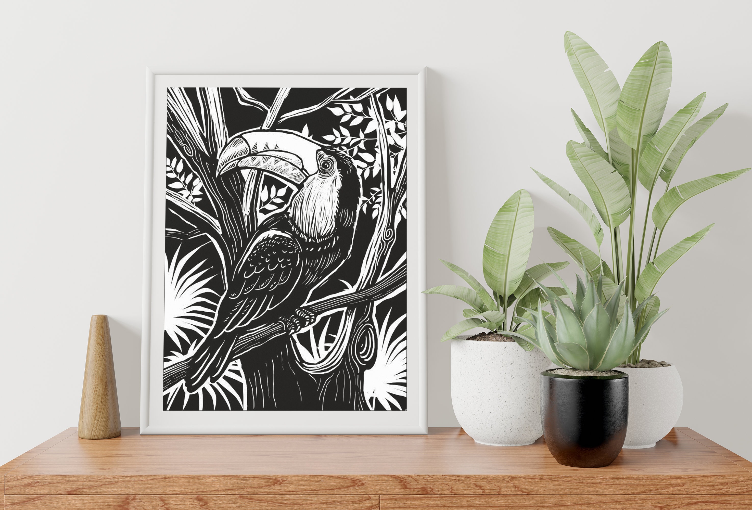Toucan Print, Art Print, Linocut Print, Linocut Toucan, Rubber Stamp ...