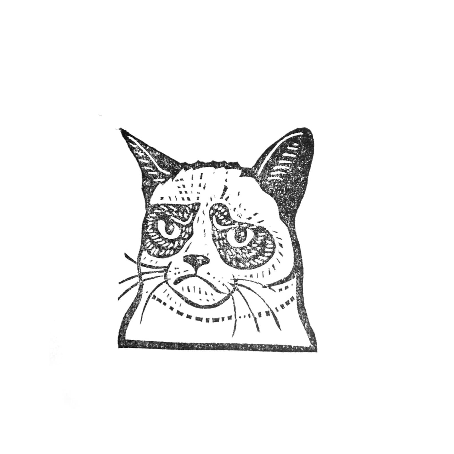 Cat Stamp Grumpy Cat Stamp Meme Stamp Wooden Stamp - Etsy