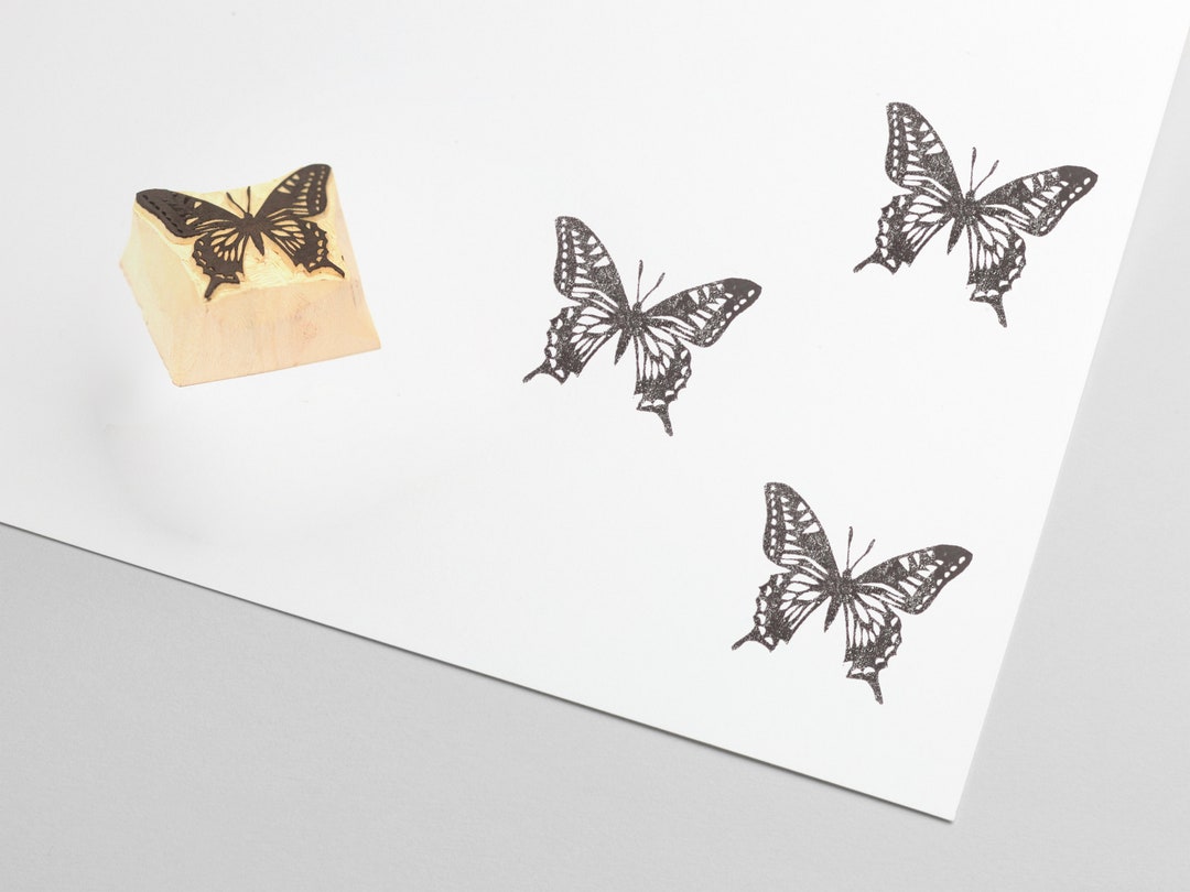 Butterfly Stamp, Swallowtail Stamp, Wooden Stamp, Hand Carved, Pottery ...