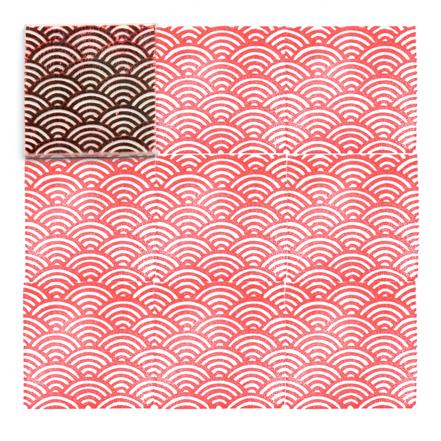 Wave pattern pattern stamp rubber stamp hand carved clay | Etsy