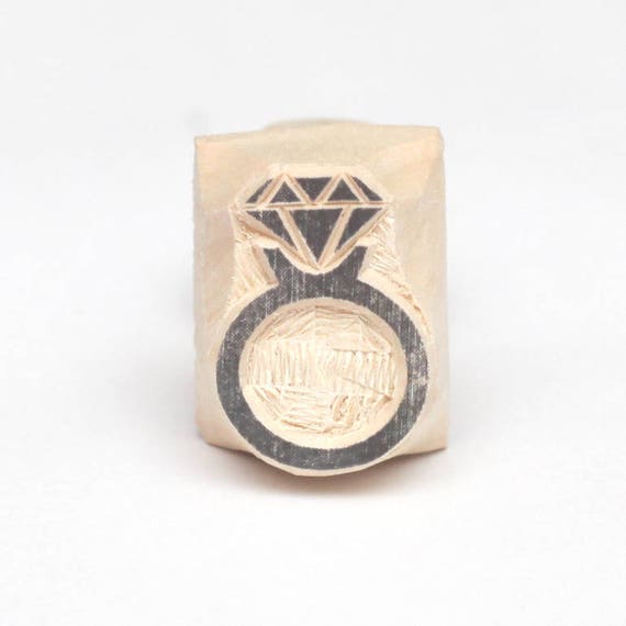 Diamond Ring Stamp Ring Stamp Wooden Stamp Hand Carved | Etsy