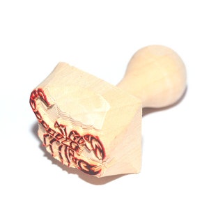 Scorpion Stamp, Wooden Stamp, Hand Carved, Clay Stamp, Pottery Stamp ...
