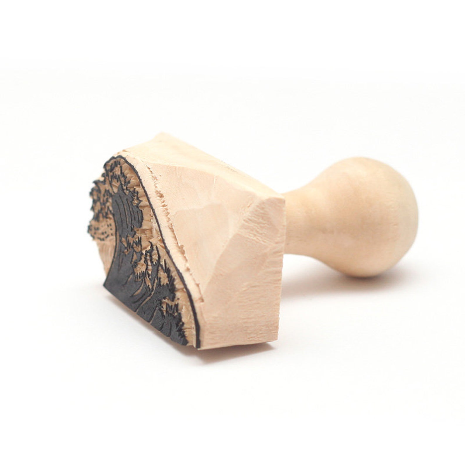 Wave Stamp Japanese Stamp Wooden Stamp Hand Carved Clay - Etsy